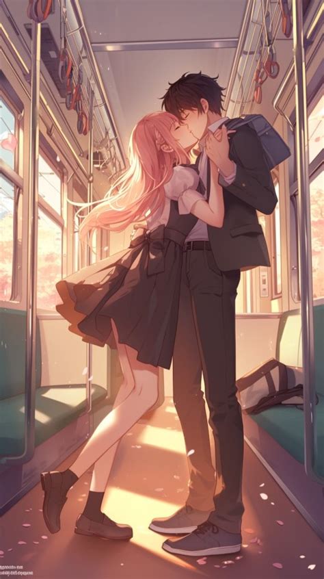 Cute Romantic Anime Couple Kissing On Train Aesthetic 61 Photo 20850 Picturelk