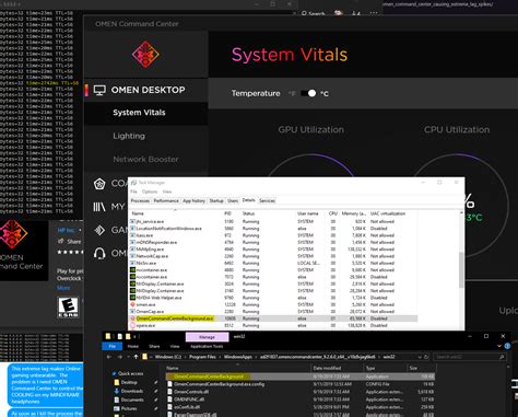 hp omen command center causing extreme lag spikes r hewlett packard