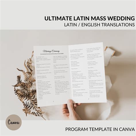 Tlm Catholic Wedding Program Mass Template Traditional Latin Mass