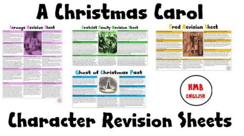 A Christmas Carol Character Revision Sheets Etsy