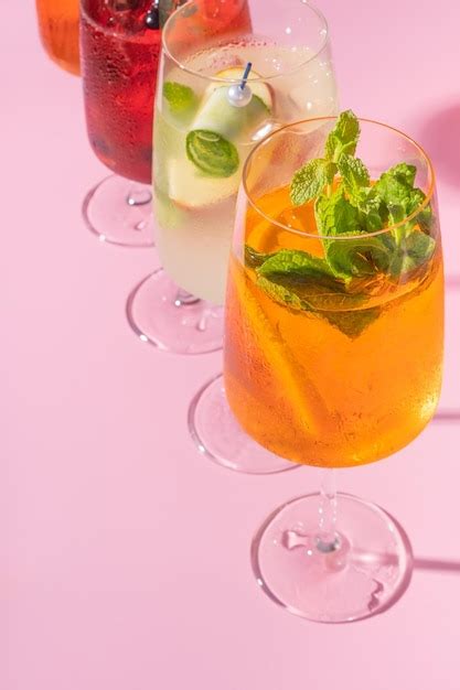 Premium Photo Summer Alcoholic Cocktails With Ice Relaxing Refreshing