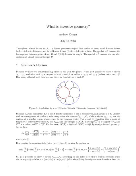 What Is Inversive Geometry Docslib