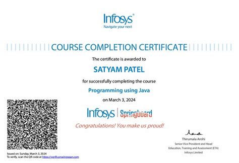 Satyam Patel On Linkedin Java Programming Learning Certificate