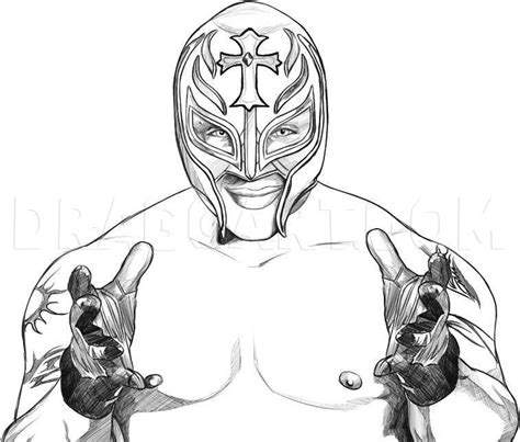 How To Draw Rey Mysterio Mask Step By Step