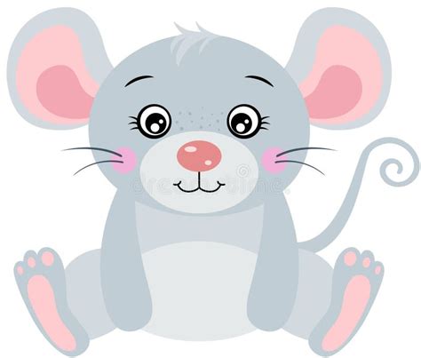 Cute And Friendly Mouse Sitting Stock Vector Illustration Of Decoration Joyful 310764575