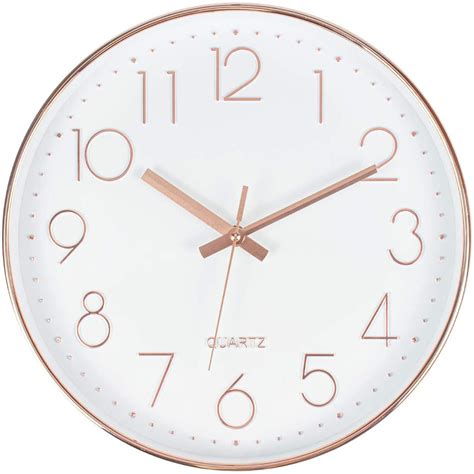 Large Round Wall Clock No Ticking Noise Modern For Living Room Office