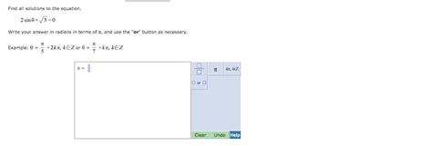 Solved Find All Solutions To The Equation 2 Sin Theta