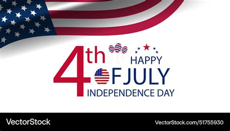 A Patriotic Party Wishing You Happy 4th Of July Vector Image