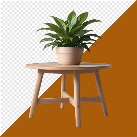 투명한 배경 위에 격리 된 테이블에 있는 식물 비 Psd 프리미엄 Ai 생성 Psd