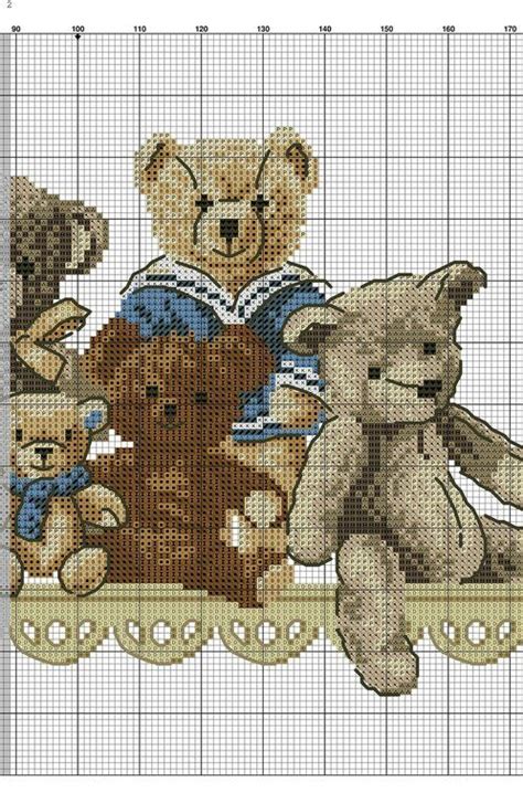 Cross Stitch Pattern With Teddy Bears Винтажные дамы Медвежата