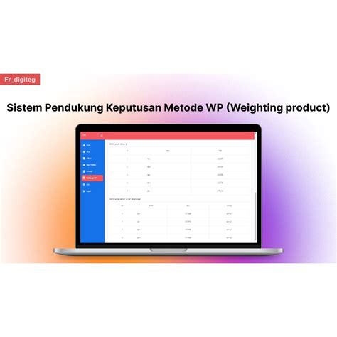 Jual SPK Metode WP Weighting Product Shopee Indonesia