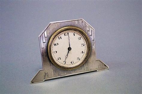 1930s Art Deco Silver Table Clock Clocks Zother Horology Clocks