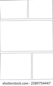 Manga Comic Panel Template Layout Stock Vector Royalty Free