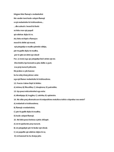 Migjeni Nën Flamujt E Melankolisë Pdf