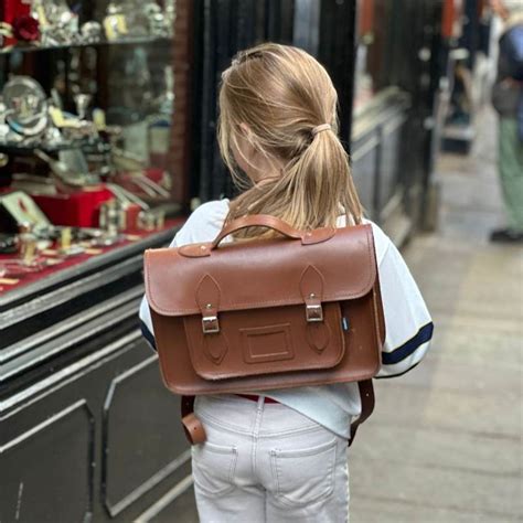 Handmade Leather Backpack Satchel Chestnut Brown Zatchels Wolf