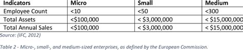 Micro Small And Medium Sized Enterprises As Defined By The