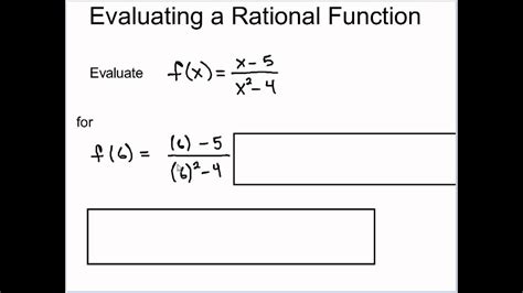 Definition And Evaluation Of Rational Functions Youtube