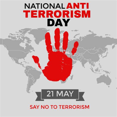 Grey Illustrative Anti Terrorism Day Instagram Post 2025 Template