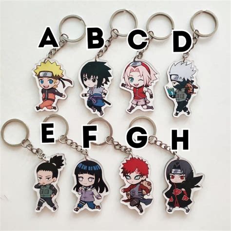 Jual Keychain Anime Naruto 2 Sasuke Sakura Kakashi Shikamaru Hinata