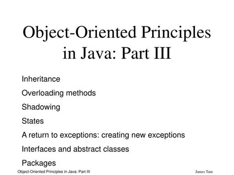 Ppt Object Oriented Principles In Java Part Iii Powerpoint