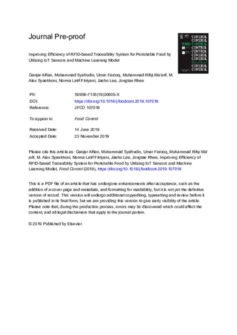 Pdf Improving Efficiency Of Rfid Based Traceability System For