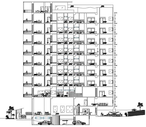 Residential Building Plan Residential Real Estate Building Section Building Structure