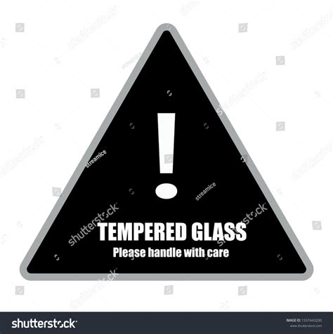 Warningbreakable Glass Warning Sign Black On Stock Vector Royalty Free