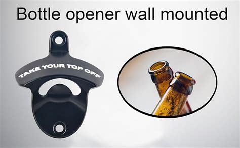 Luwanburg Black Bottle Opener Wall Mounted Stainless Beer