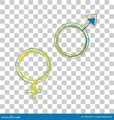 Sex Symbol Sign Blue To Green Gradient Icon With Four Roughen Contours