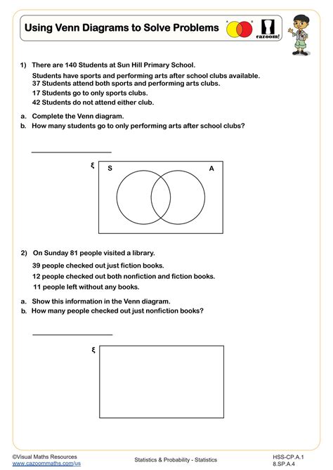 Using Venn Diagrams To Solve Problems Worksheet Fun And Engaging