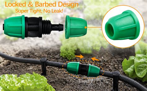 Joypro Drip Irrigation Fittings Kit For 1 4 Tubing 65 Pcs Drip Line Lock Barbed