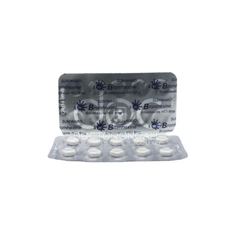 Buy Sunward Bromhexine 8mg Tablet 10s Strip Uses Dosage Side