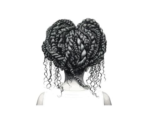 Premium Vector Doodle Knotless Braids And Jumbo Braids Hairs Afro