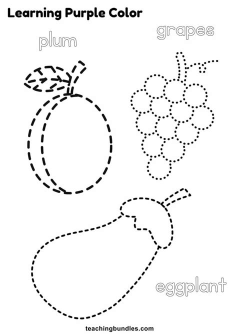 Free Purple Color Worksheets Teachingbundles