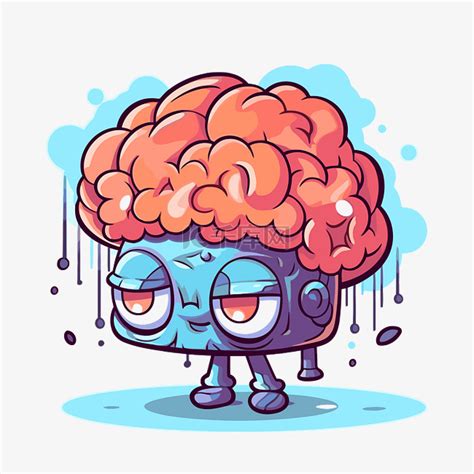 大脑剪贴画卡通大脑人物有眼睛和嘴巴 向量素材图片免费下载 千库网