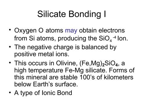 Classification Of Minerals And Types Of Bonding Involve In It Ppt