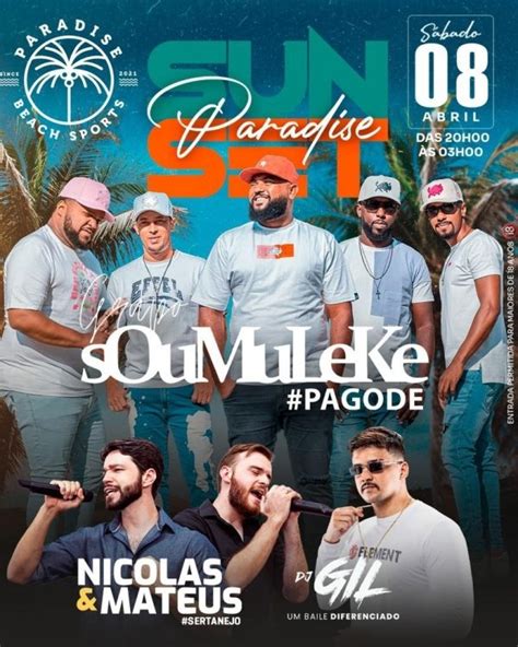 Paradise Sunset Sou Muleke Dj Gil Nicolas And Mateus Em Rio Claro Sympla