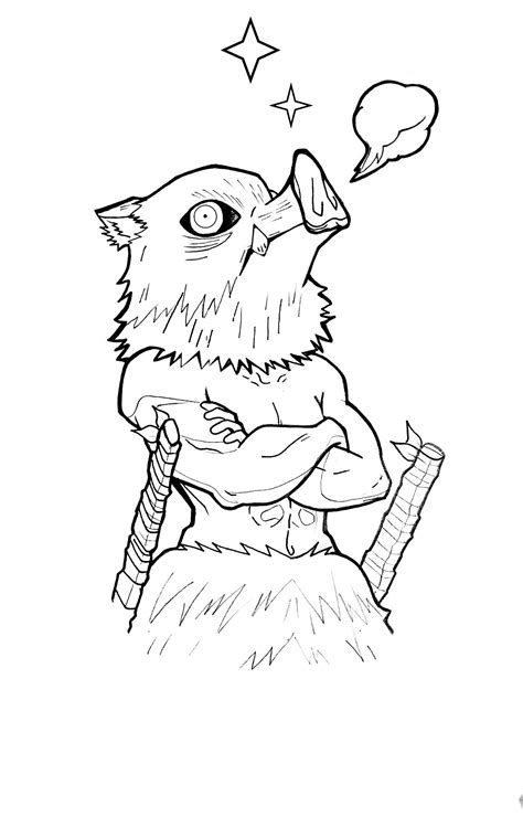 Demon Slayer Line Art Drawing