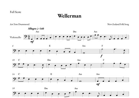Wellerman Arr Tom Drummond By New Zealand Folk Song Sheet Music For