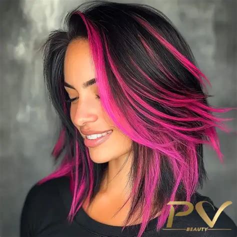 Mechas Rosa No Cabelo Preto