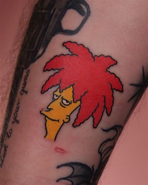 Handpoke Art Sideshow Bob Van The Simpsons Falcon Ink