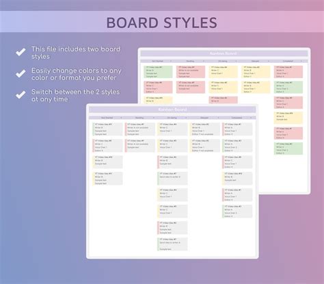 Kanban Board Google Sheets Template Task Tracker Project Etsy