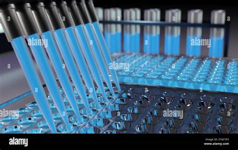 Elisa Or Enzyme Linked Immunosorbent Assay Used In Scientific Research Batch 3d Rendering Stock