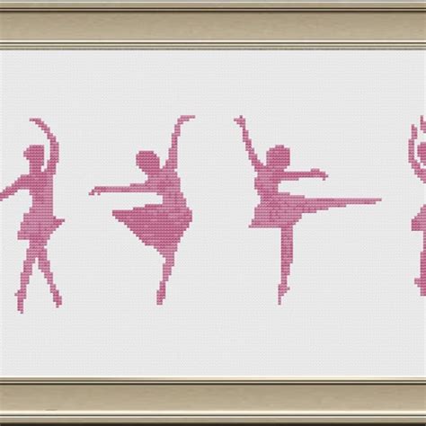 Four Ballet Dancers Cross Stitch Pattern Pdf Instant Etsy