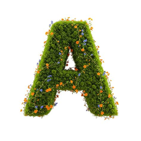 Green Floral Letter A Nature Inspired Alphabet Design 61335136 Png