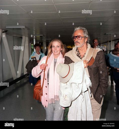 Bo Derek Actress And Husband Film Director John Derek At London Airport November 1986 Stock