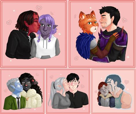 Hi Everyone I Just Wanted To Show You Some Cute Dnd Couples That Ive Drew For Valentines Days