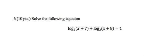 solved 6 10 pts solve the following equation