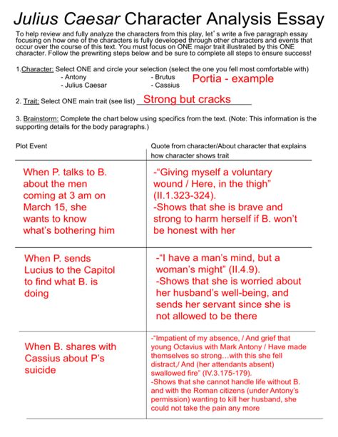 Julius Caesar Character Analysis Essay