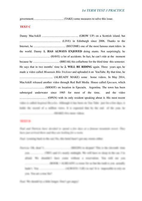 Solution Practice Test English Grammar Passive Voice Tenses Inversion